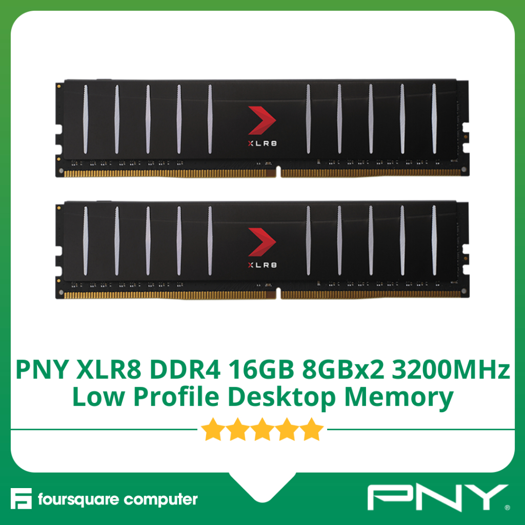 Ram PNY XLR8 16GB 8GBx2 Kit DDR4 3200 MHz Low Profile Desktop Memory PC ...