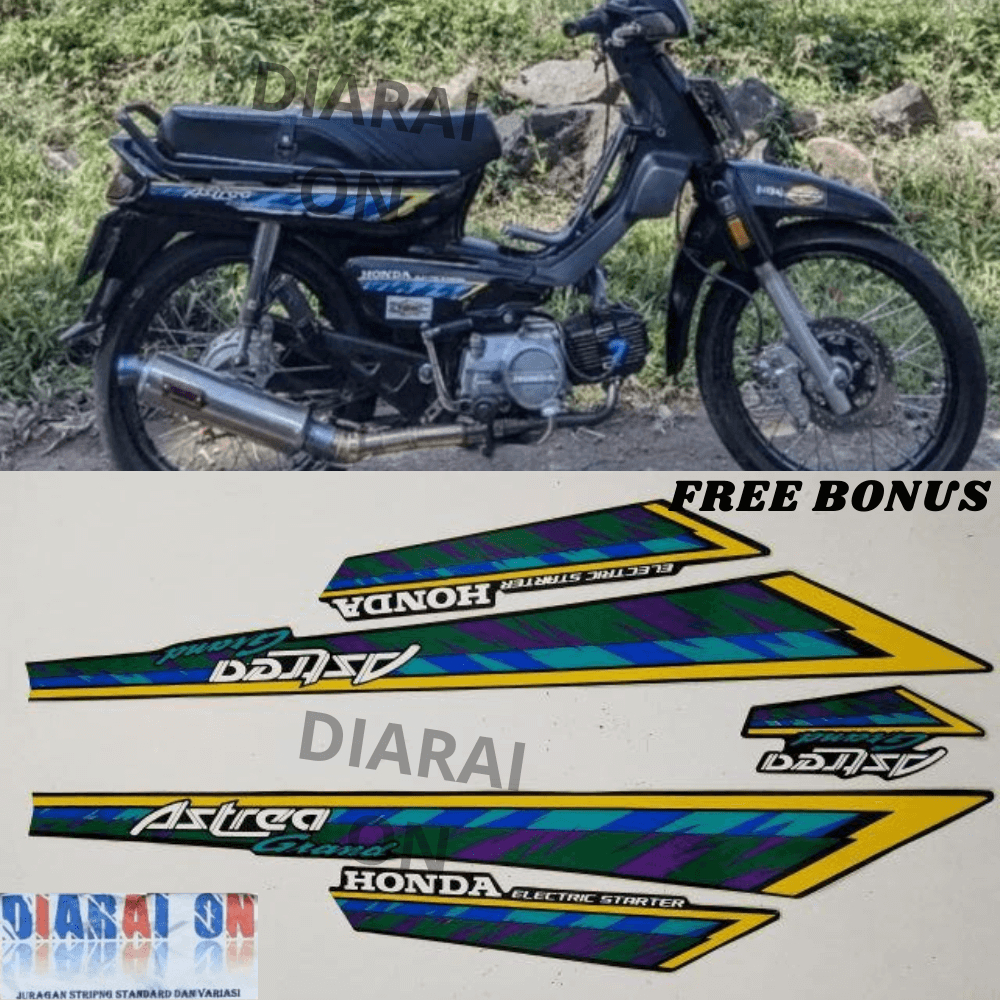 HIJAU Honda Astrea Grand Bulus Sticker Striping 1992 1993 - Old Bulus ...