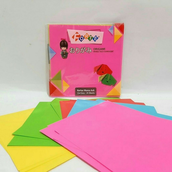 Origami Folding Paper Forte Colorful 2 sides Size 12 x 12 cm contains ...