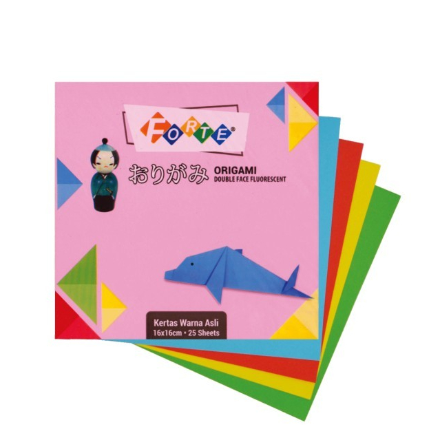 Origami Folding Paper Forte Colorful 2 sides Size 16 x 16 cm contains ...