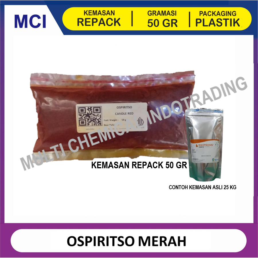 MERAH OSPIRITSO CANDLE RED 1615 SOLVENT DYES RED OIL BASIS - REPACK 50 ...
