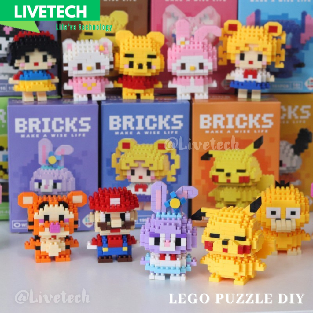 Livetech Nano Block Cartoon Model Building Block Toy Block Stacking Block DIY Bricks Mini ...