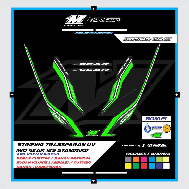 Striping MIO GEAR/MOTIF 5/MIO GEAR 125 YAMAHA STANDARD CUSTOM Ordinary ...