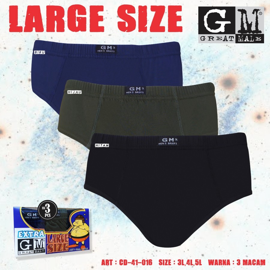 GM Great Male Jumbo Extra Large Sempak Panties contains 3 pcs | Shopee ...