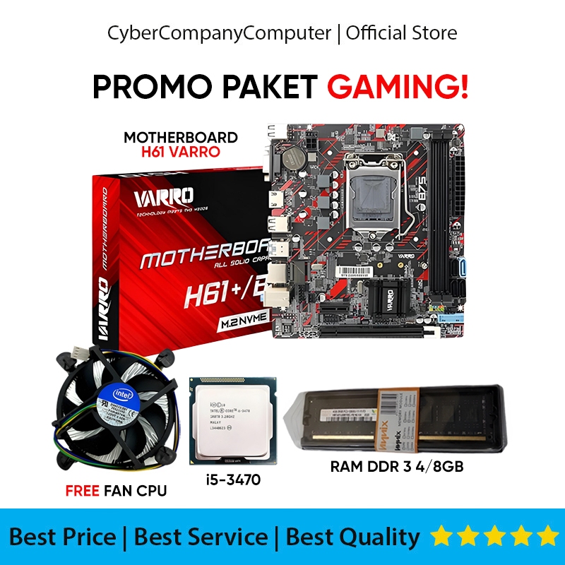 Core i5-3470 Motherboard Package - H61+ / B75 Varro Rev 3 Socket 1155 NVME Sata 3.0 Chipset B75 ...