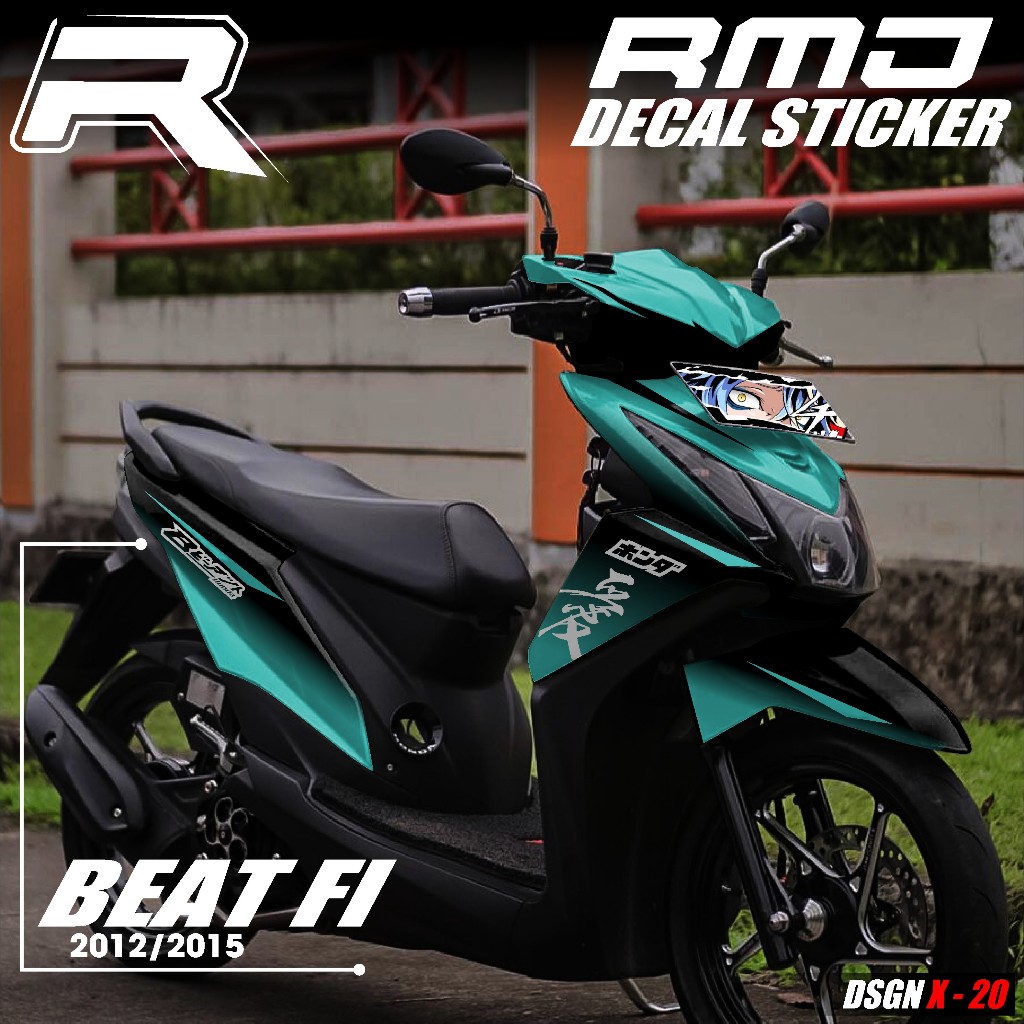 Decal Sticker Honda Beat Fi Lama 2012-2016 Dekal Beat Japanese Kanji ...