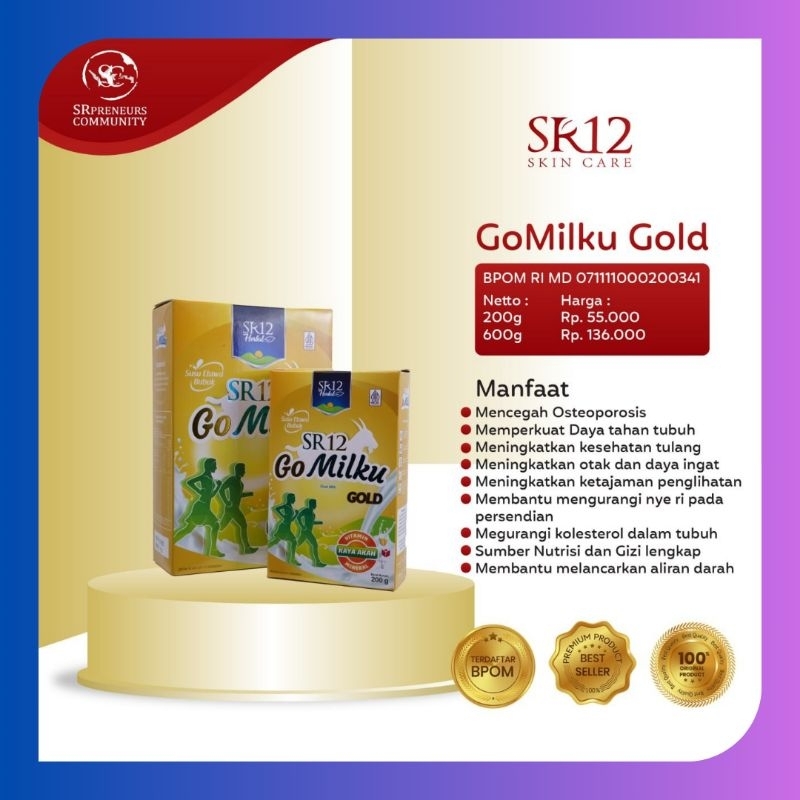 PUTIH Gomilku Gold SR12 Halal BPOM Go Milku Goat Milk Powder Ginger ...