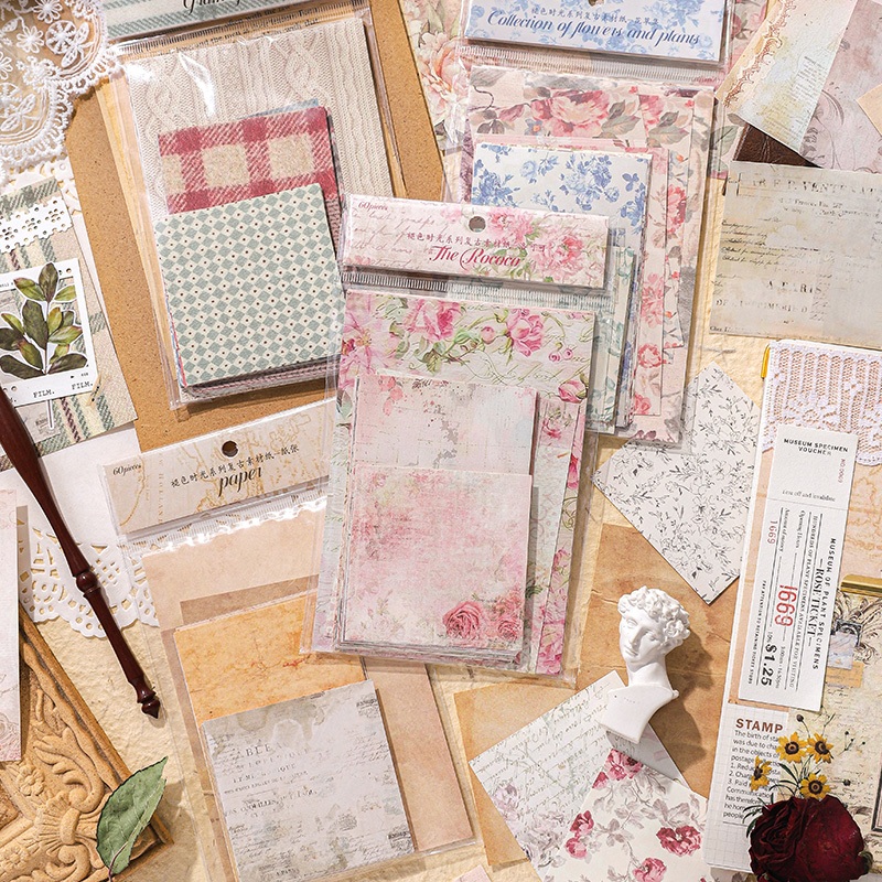 60pcs (1 Pack) Decorative Paper Journal Vintage Journal Series Fade ...