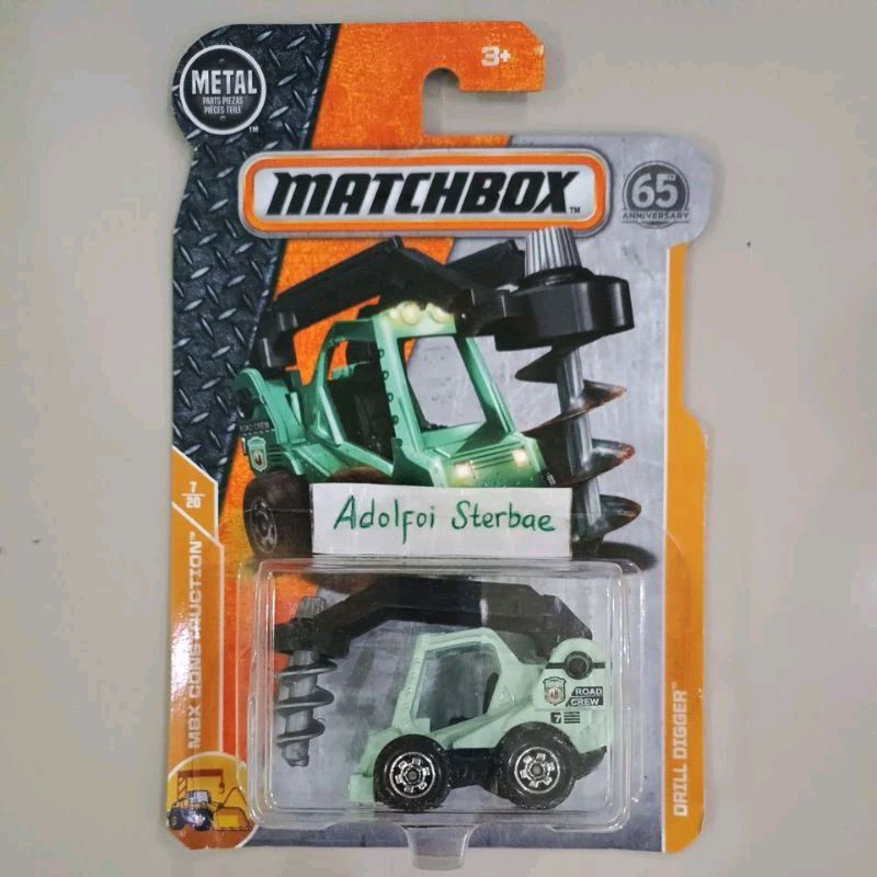 Matchbox drill digger mbx construction heavy equipment 65 65th ...