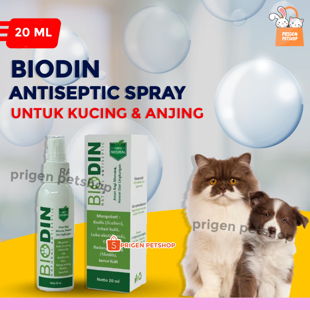 BIODIN SPRAY 20Ml - Scabies Demodex Fungus Wounds Cats Dogs Rabbits ...