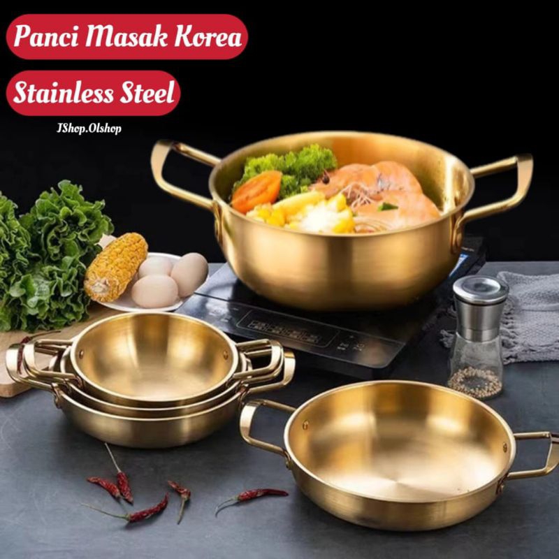 Korean Gold Pan Cooking Pot Noodle Soup Korean Pan Stainless Steel/Pael ...