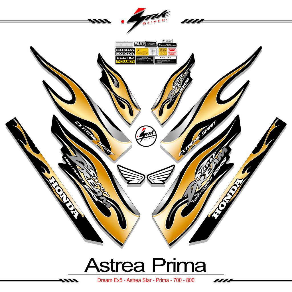 Striping HONDA ASTREA MOTIF STAR PRIMA DREAM EX5 TRIBAL FIRE MOTIF 6 ...