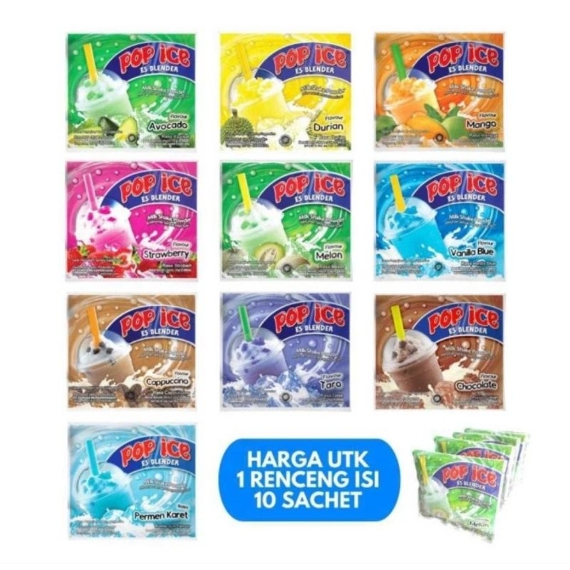 Pop ice 24g blender ice pack contains 10 sachets | Shopee Philippines