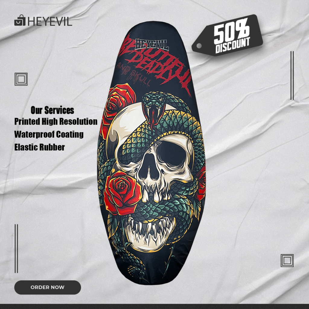 Heyevil - SNAKE GODS Seat COVER UNIVERSAL Motorcycle Seat COVER AEROX ...