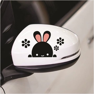Cutting RABBIT CAR STICKER PEEKING NGINTIP CUTE CAR MIRROR STICKER COOL ...