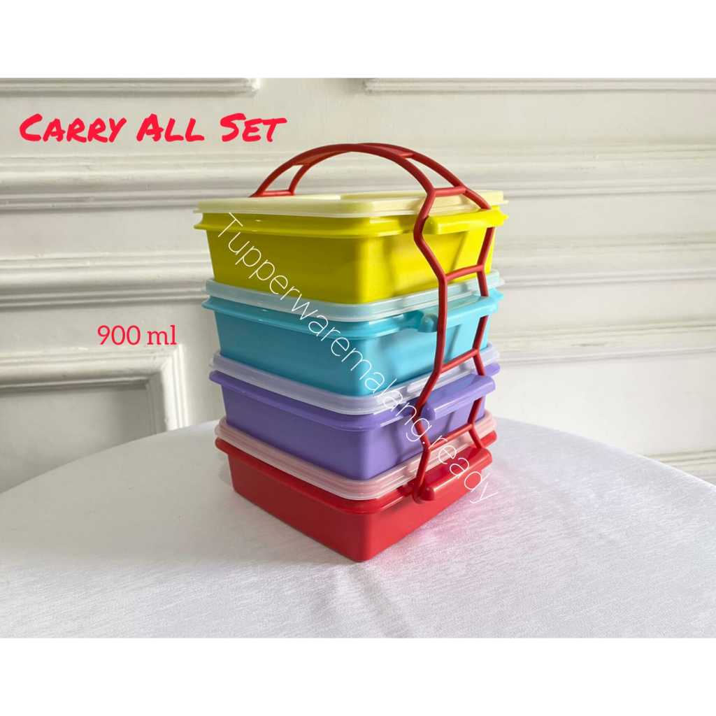 Tupperware CARRY ALL SET 4-tier Lunch Box/Food Basket | Shopee Philippines