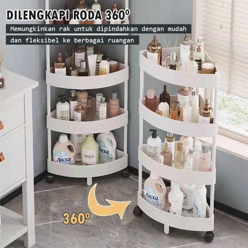 Multipurpose Kitchen Shelf 4-level Triangle Corner Trolley Rack 3-tier ...