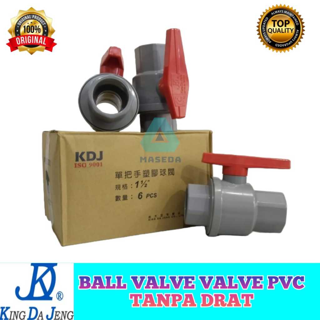 Ball Valve Pvc Stop Faucet Pvc 1 1/2" Taiwan KDJ Without Thread 1.5 ...