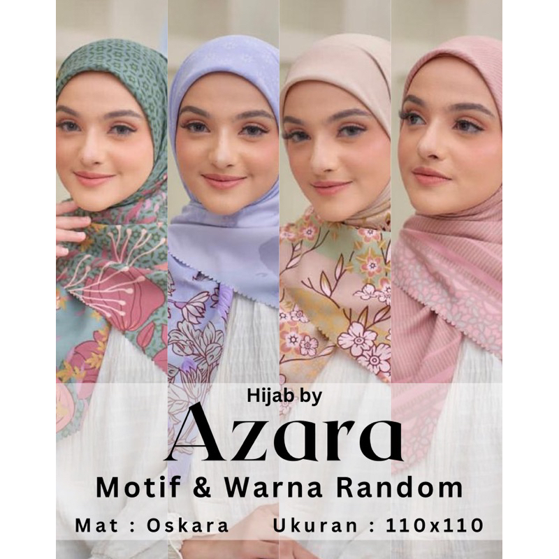 Azara Metal Logo Rectangular Hijab Oskara Motif 110 X 110 CM Square ...