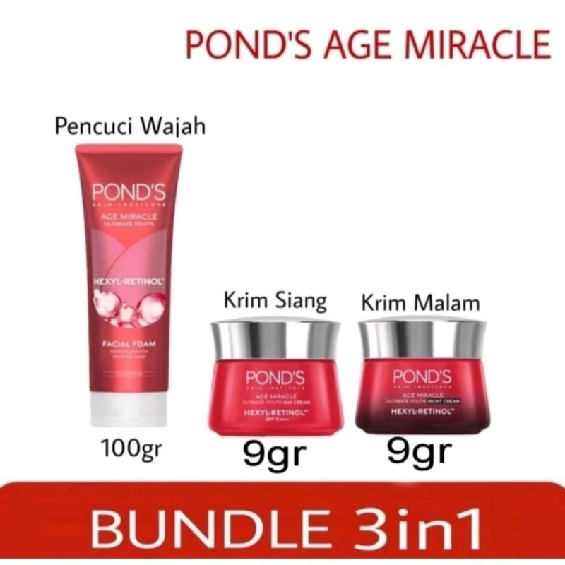 Pond's Age Miracle package (night + facial foam new packaging + day old ...