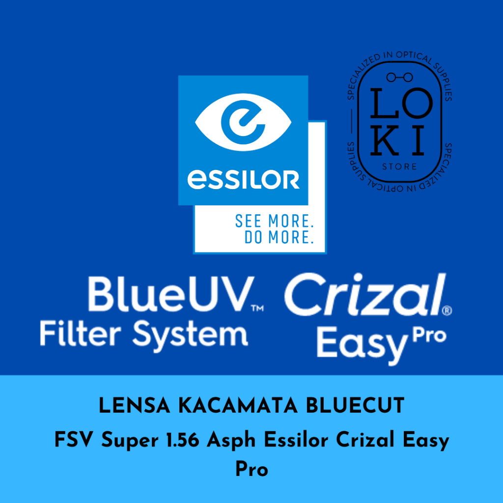 Essilor BlueUV Capture FSV Super 1.56 Asph Crizal Easy Pro Glasses ...