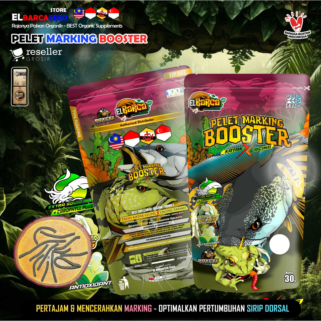 MERAH Frog MARKING PELLETS X Red Worms Dorpol Channa Auranti Frog ...