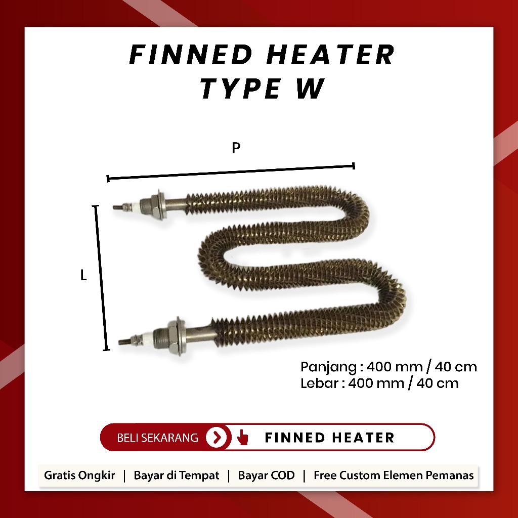 Finned Heater Model Type W (400Mm x 400mm) - Heating Element Air Heater ...