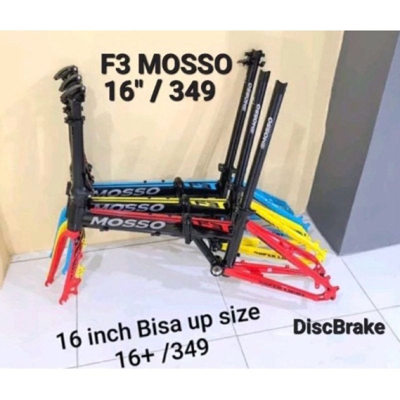 HITAM Mosso Frame Folding Bike F3 size 16 inch discbrake Yellow ...