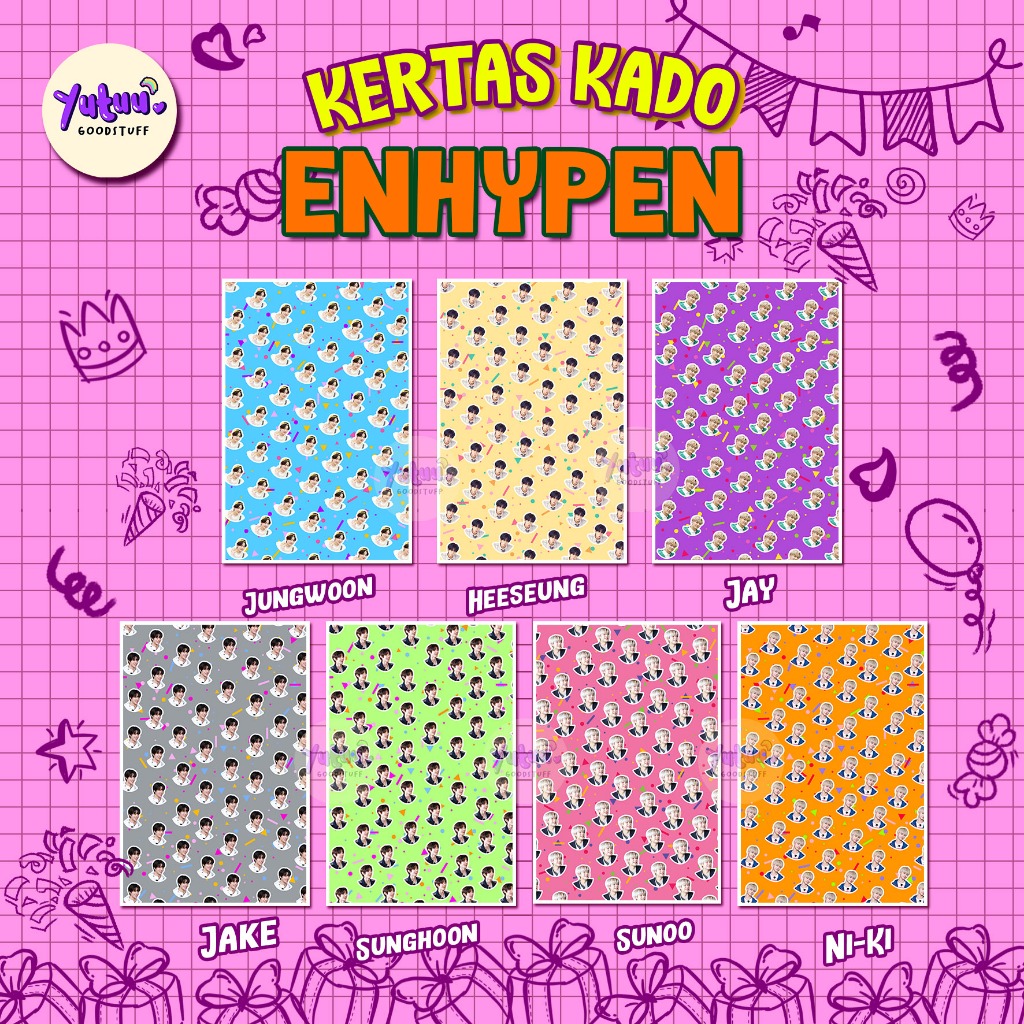 ENHYPEN GIFT PAPER / KPOP GIFT PAPER (MIN PURCHASE 4 PCS) | Shopee ...