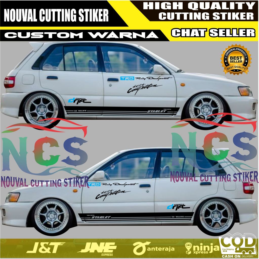 Starlet Car Stickers Cutting List of Starlet Car Body Stickers | Shopee ...