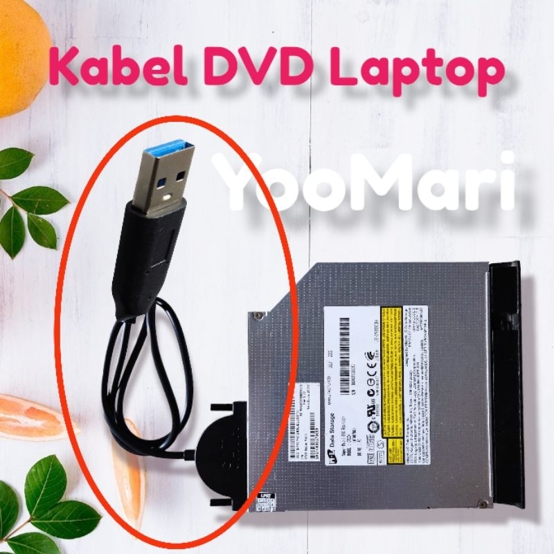 Internal laptop DVD cable to external CD ROM converter USB SATA 7+6 13 ...