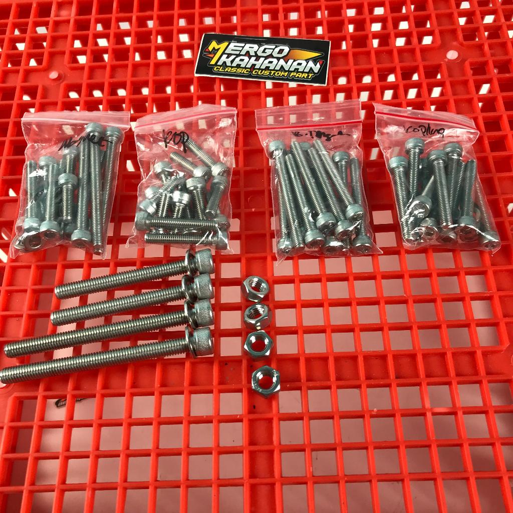MESIN Tiger L Stainless Engine Bolts THE Full Set Megapro tiger and THE ...