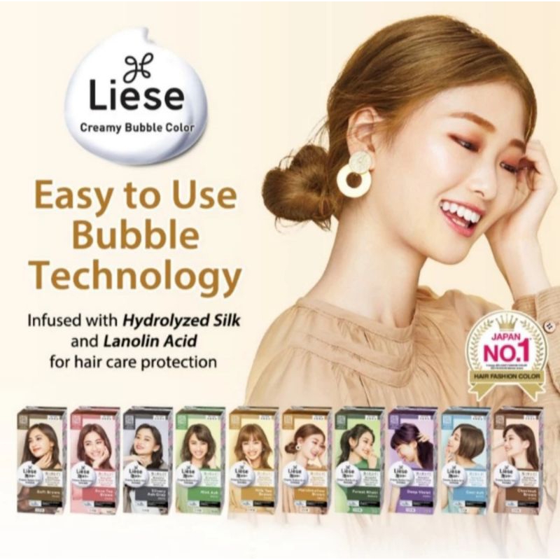 Liese Creamy Bubble Color Hair Color Permanent Hair Dye Paint Box ...