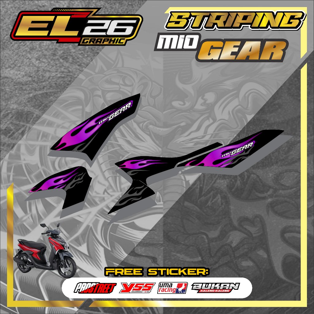 306 STRIPING STICKER YAMAHA MIO GEAR - STICKER YAMAHA MIO GEAR MOTIF ...