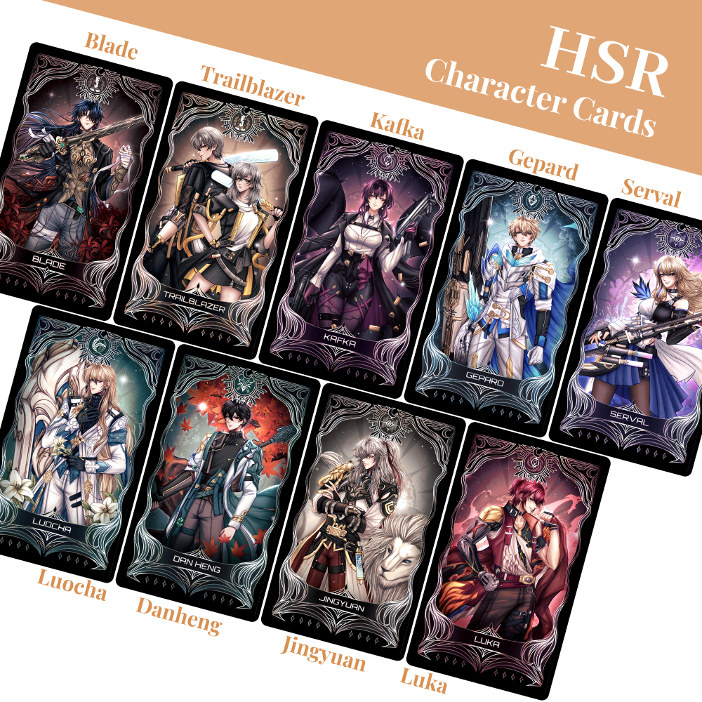 Honkai Star Rail Character Cards (HSR Fanmerch: Blade, Caelus, Stelle ...