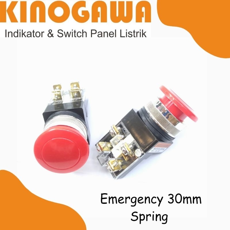 TOMBOL Kinogawa Spring 30mm Emergency button - 30mm Emergency push ...