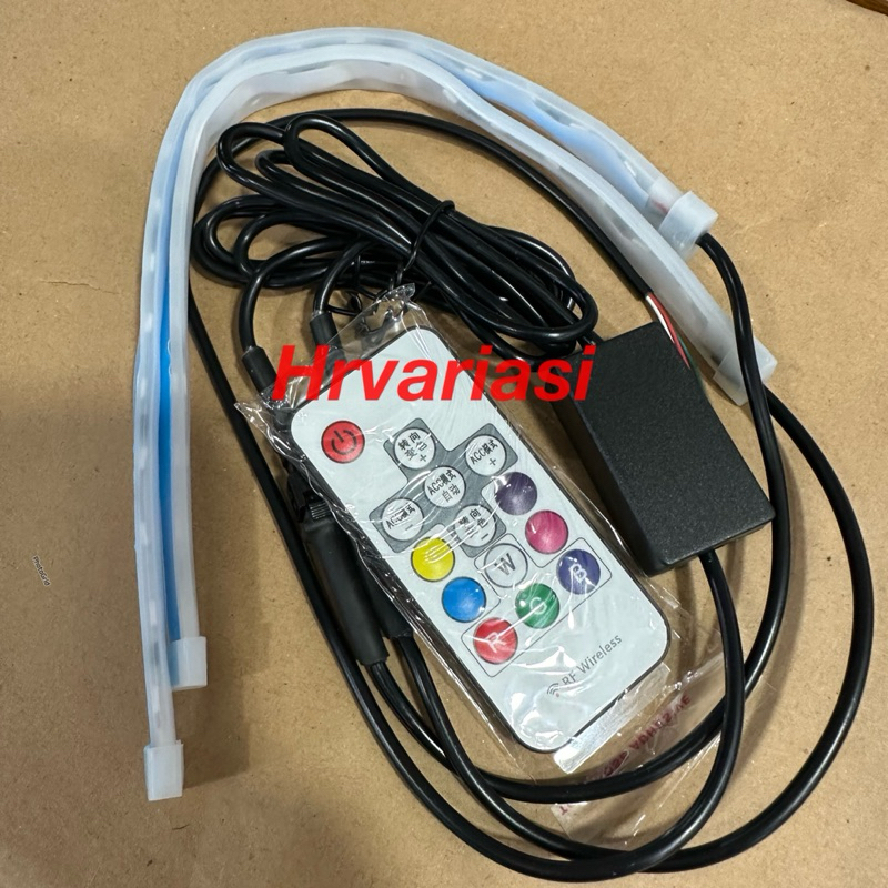 Led Eyebrow Light Paste 30CM Remote RGB Turn Signal Running Sen Road ...