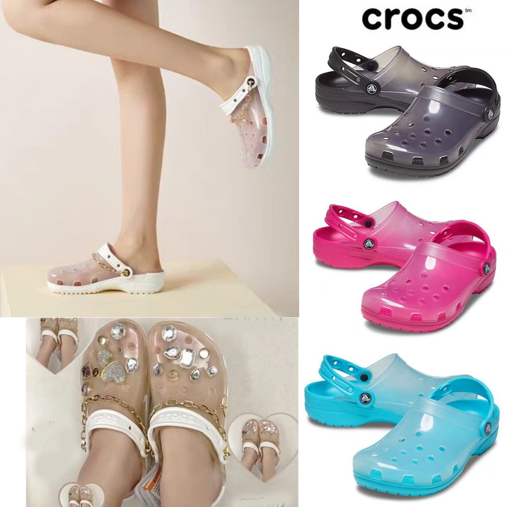 Crocs sandals Japanese straight score Crocs carrots classic see-through ...