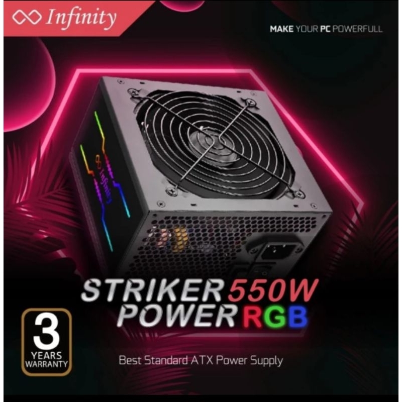Infinity PSU 550 Watt RGB (80+ Bronze, 3 pin ARGB support) | Shopee ...