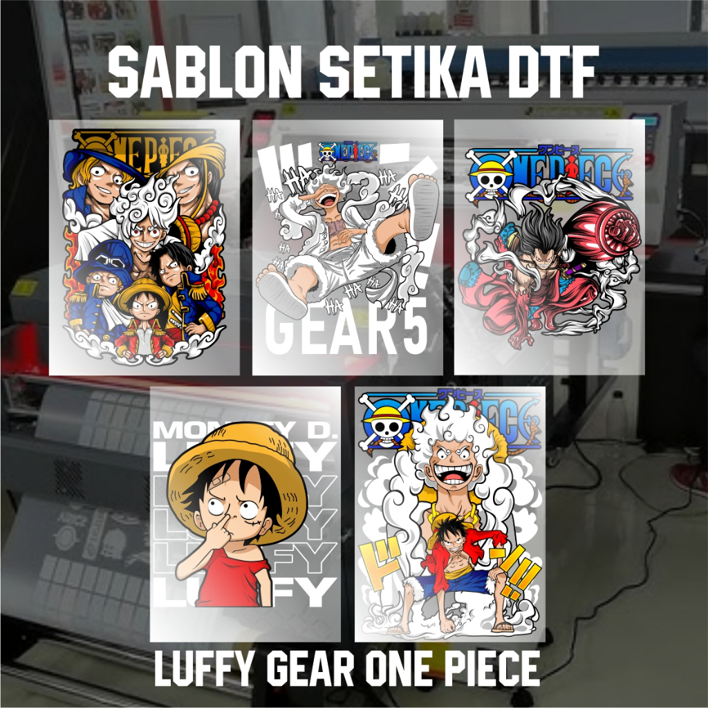 Dtf Iron Screen Printing T-Shirt Monkey D Luffy Theme Distro One Piece ...