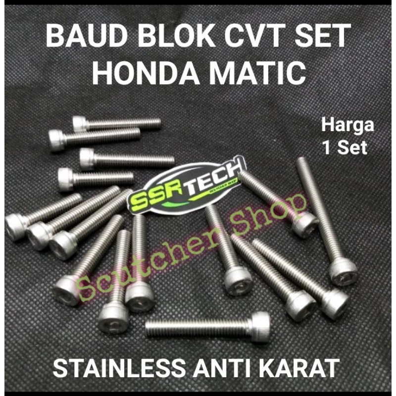 1 Set Of Bolt Bolt Cap Block CVT Beat Vario Tojiro PCX ADV Stainless L ...