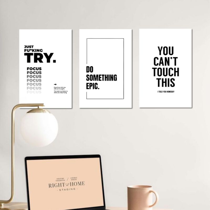 HIASAN DINDING Room Wall Decoration Motivational Wall Poster Words Wall ...