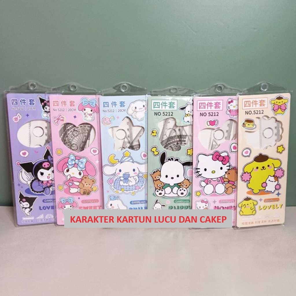 Complete Set of 4 rulers, cute and cute cartoon models / Plastic rulers ...