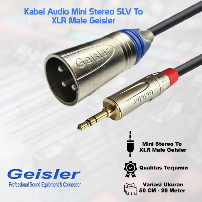 Hp Audio Cable 1x Mini AUX Stereo 3.5 SLV to 1x XLR Male Geisler ...