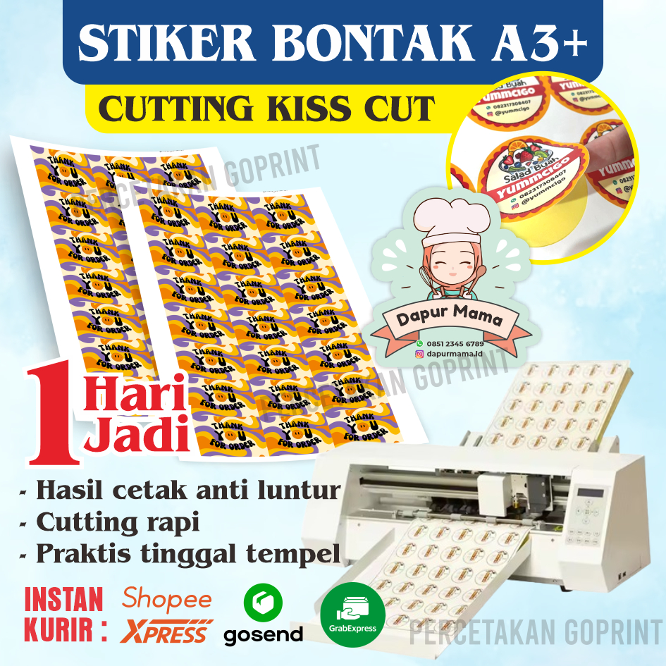 A3+ chromo Cutting bontak stickers for food packaging, catering rice ...