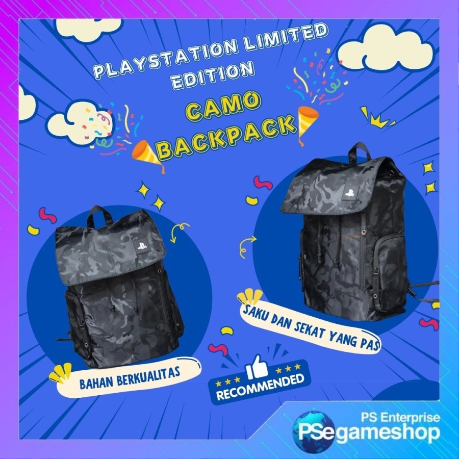 SONY Playstation Black Camo Backpack / Playstation Backpack | Shopee ...