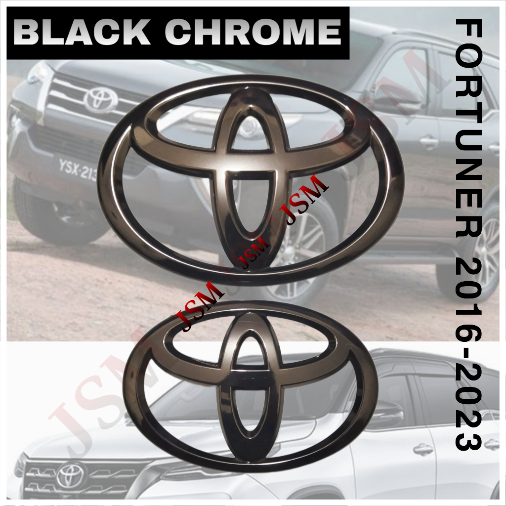 Fortuner Logo Emblem 2016-2023 Black Chrome/ Front Logo/ Rear Logo ...