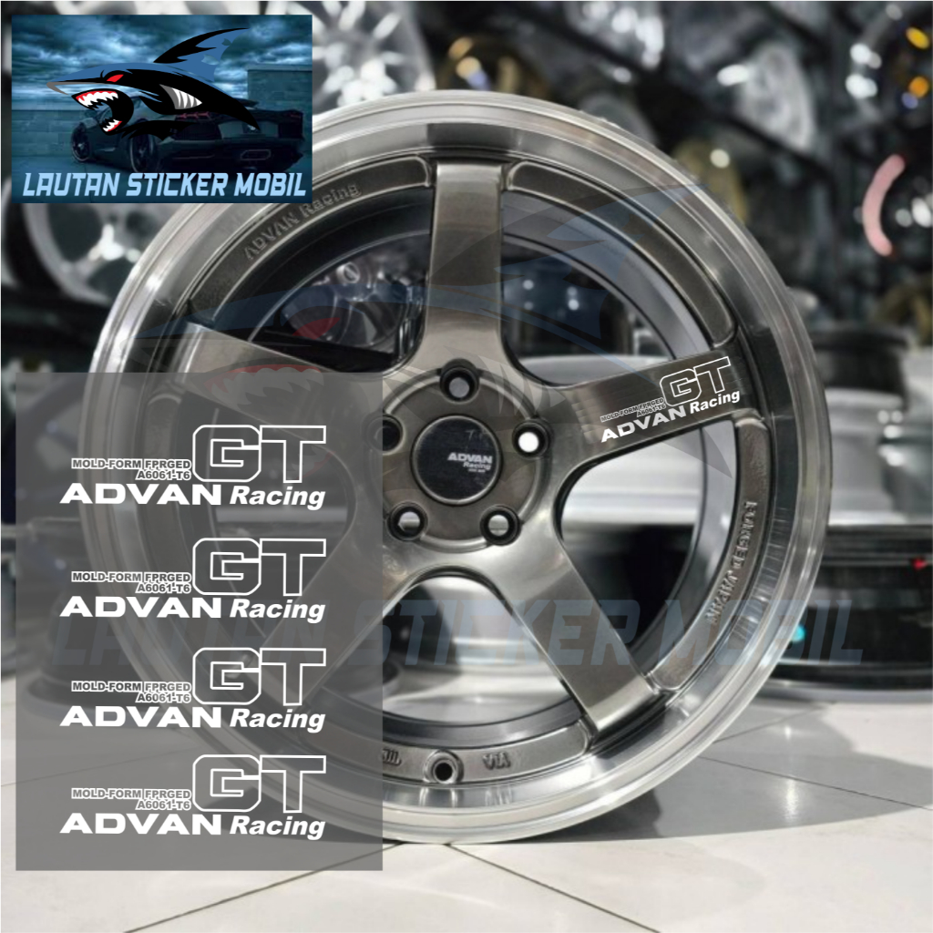 Cutting sticker Rims advan racing GT sticker velk mobil vlek | Shopee ...