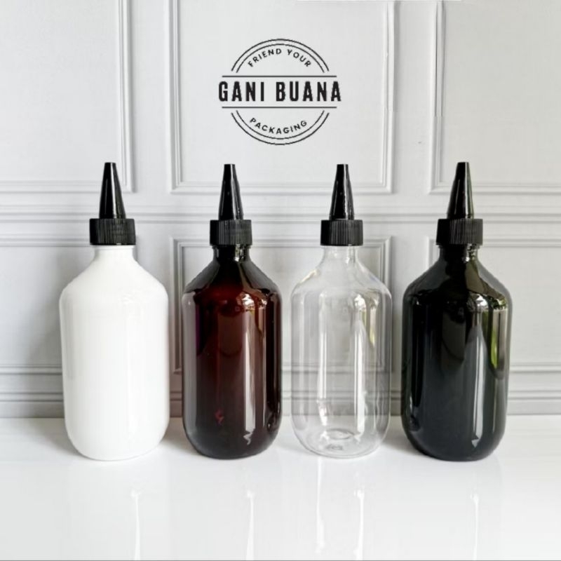 HITAM 300ML CONE INK BOTTLE MADA BLACK CONE CAP/300ML PET CONE BOTTLE ...