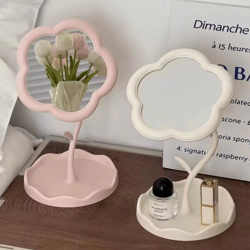 Standing Mirror Makeup Rotating Flower Mirror / Aesthetic Stand Mirror ...